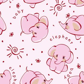 Papel de Parede Elefantinho Rosa BEB04 - decoratons